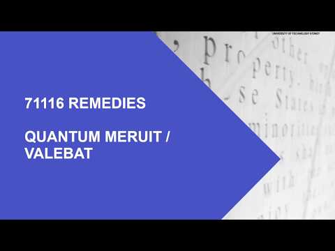 11.4 Restitution: Quantum meruit