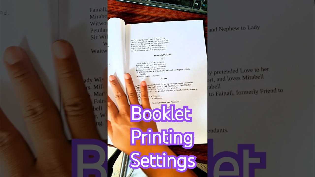How to print a booklet | Both Side Print Settings