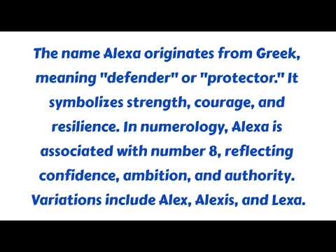 What does the name ALEXA mean | ALEXA meaning in english | Meaning of name ALEXA