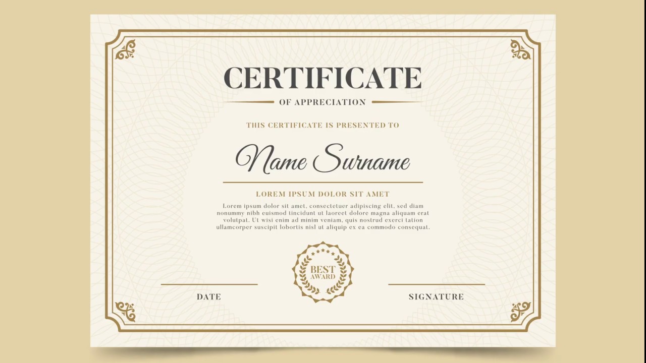 Certificate of Completion- Certificate Template PDF - Printable Certificate Template