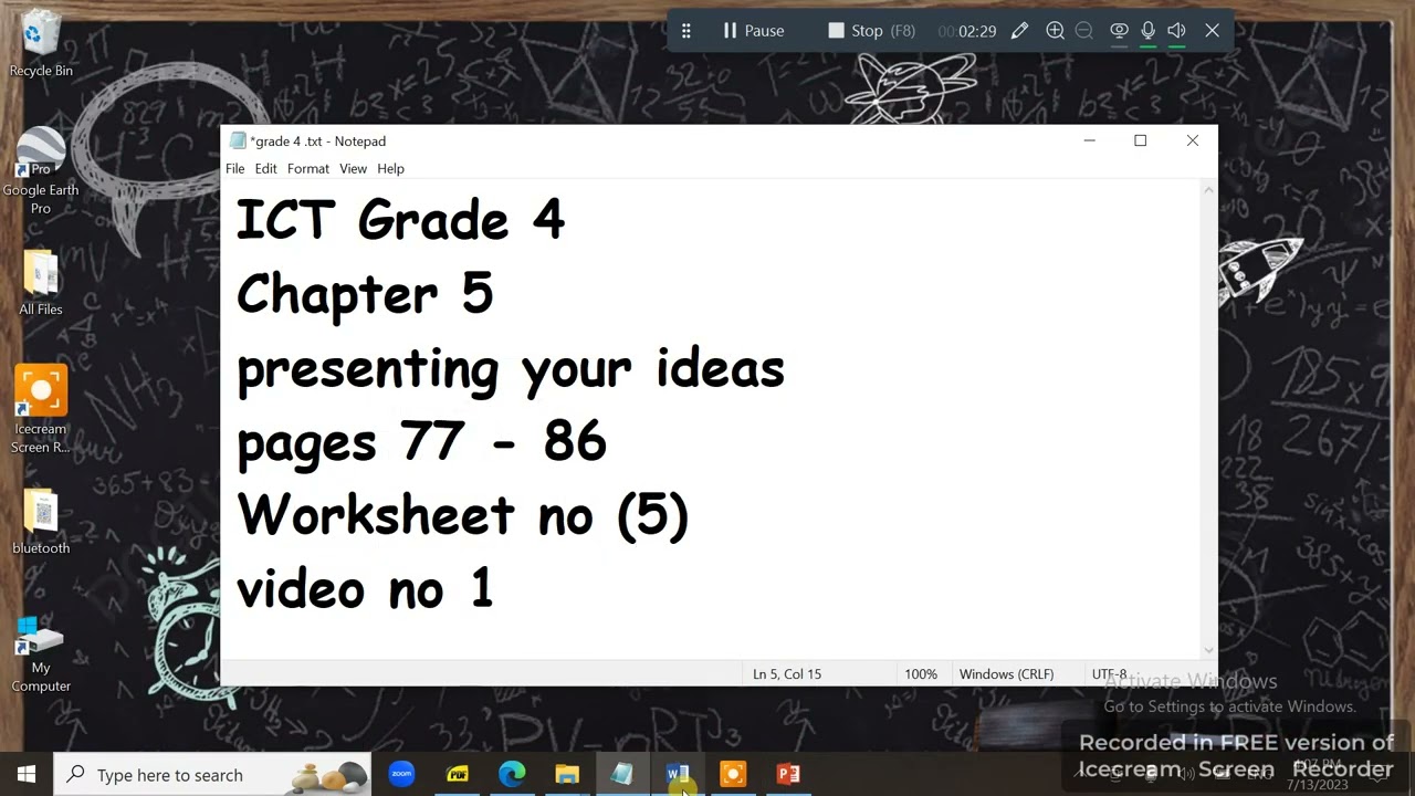 ICT Grade 4 - Flayer - worksheet no 5 Worksheet no 1