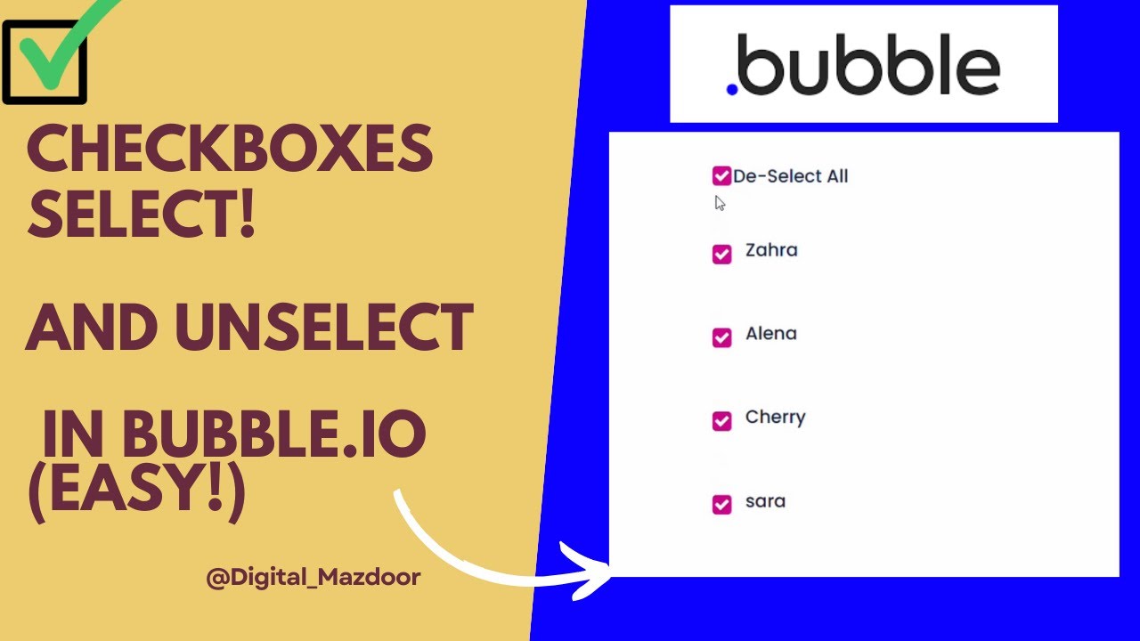 Easy Select & Unselect Checkboxes in Bubble.io | TUTORIAL || Urdu hindi - Content / Articles ...