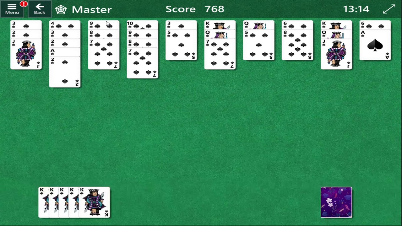 SOLITAIRE - SPIDER / 1 SUIT - MASTER