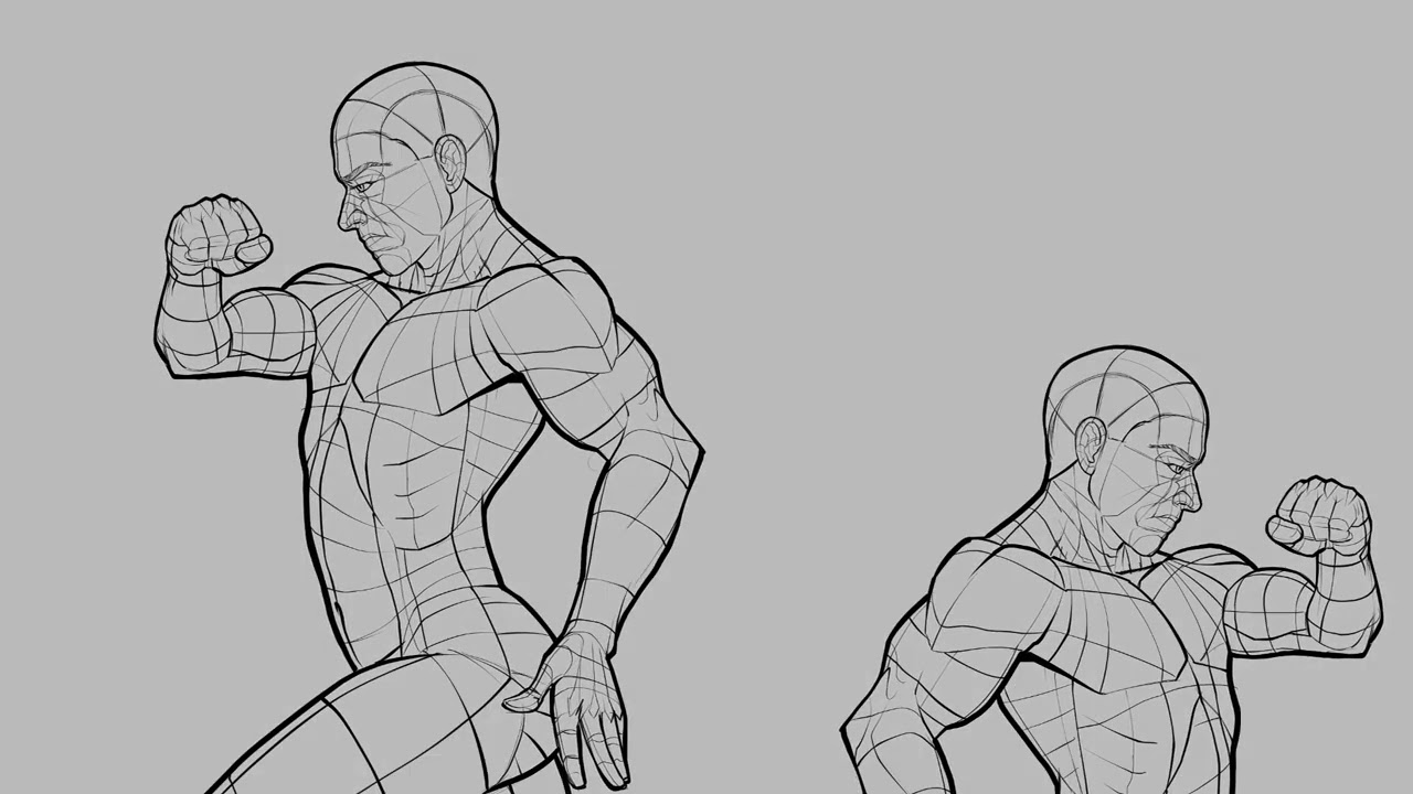 Timlapse drawing: Muscular Male Pose