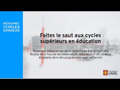 Faites le saut aux cycles supérieurs en éducation