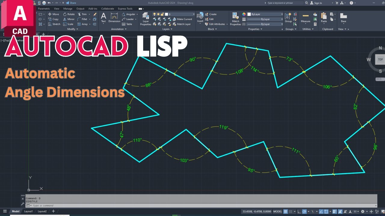 Unlocking Design Precision: The CAD Lisp Secret for Automatic Angle Dimensions!