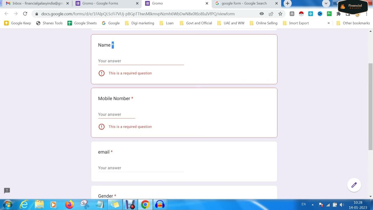 How to Make Loan Application Form using google forms free for Customer Inquiry