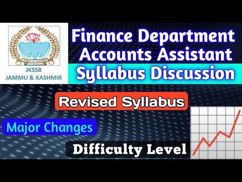 JK SSB Accounts Assistant Syllabus Finance Department