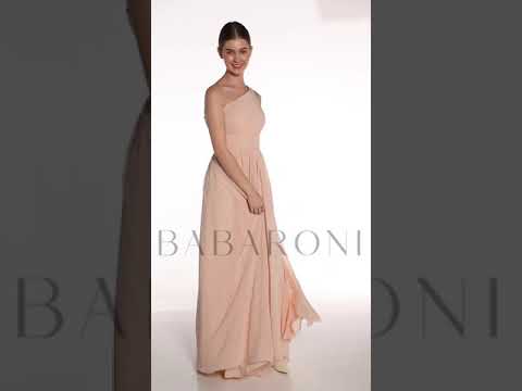 BABARONI EMILY One Shoulder Dresses with Pleated Bodice