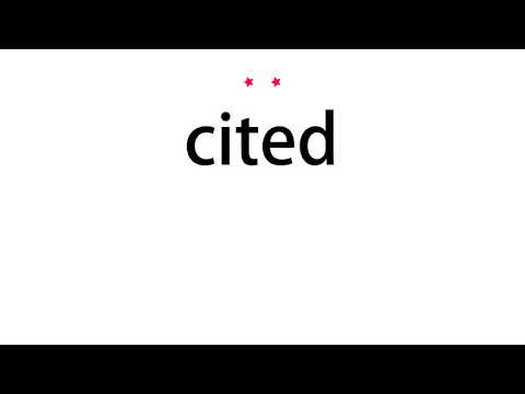 How to pronounce cited - Vocab Today