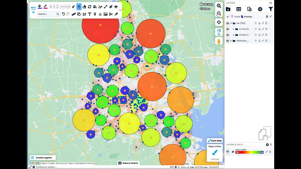 Site Selection with LEC Scribble Maps