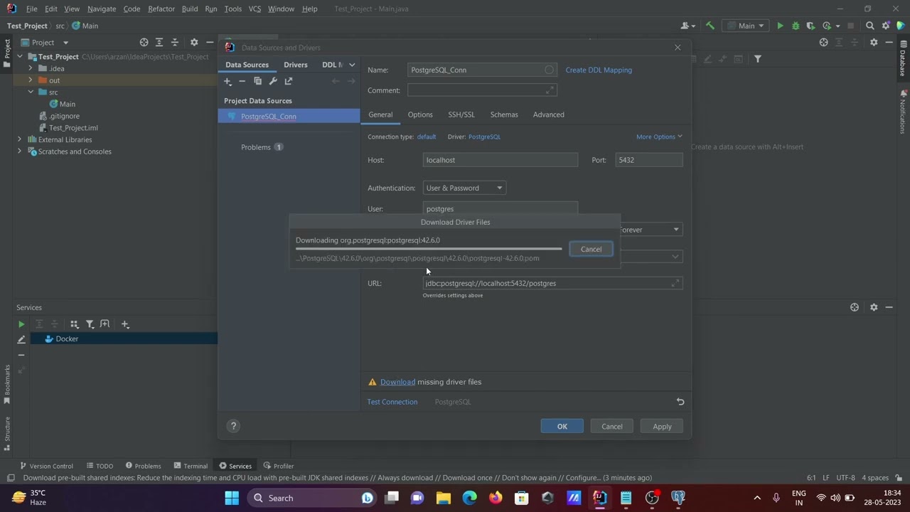How to connect postgresql with intellij