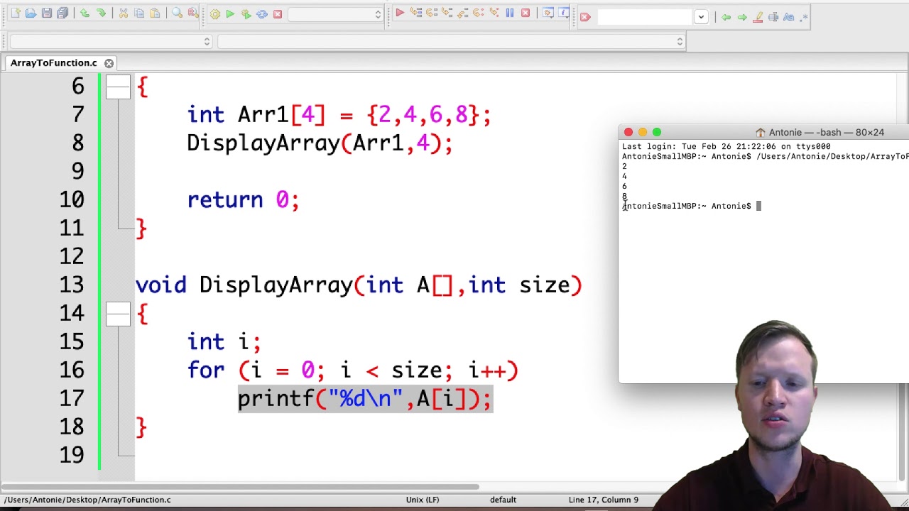 25. C Programming - Array To Function