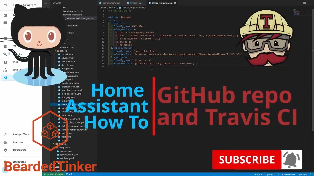 Home Assistant How To - upload to GitHub repo and integrate with Travis CI