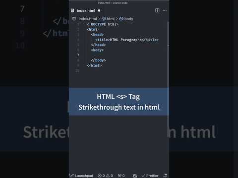 Text Formatting Tags in HTML, s tag for Strikethrough Style | HTML CSS Tutorial for Beginners #html