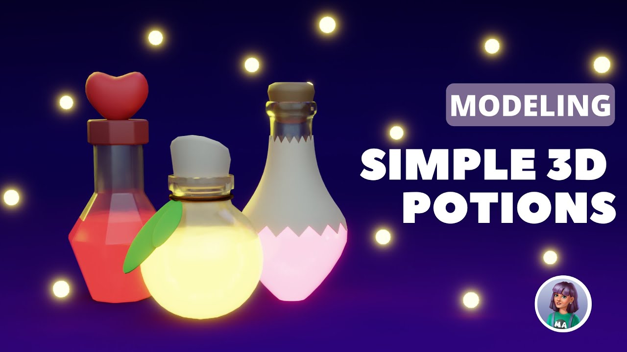 Simple Potions in Maya - 3D Modeling Process