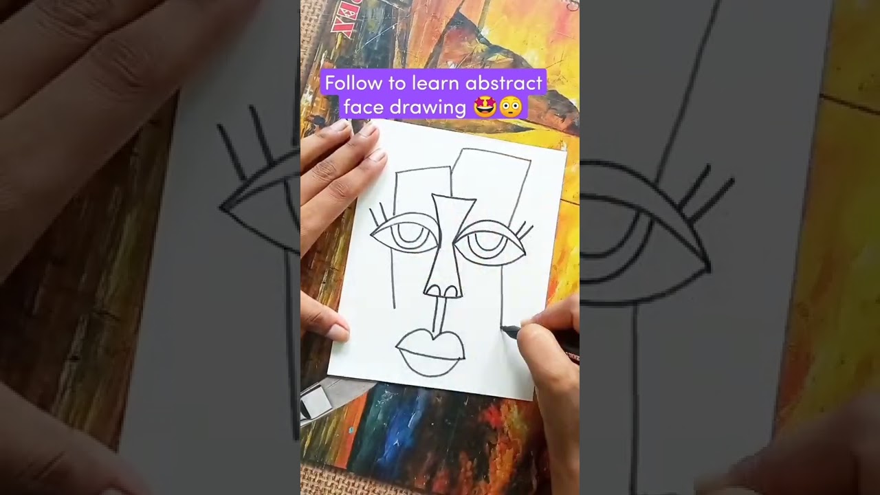 LEARN EASY ABSTRACT FACE DRAWING STAP BY STAP. #learneasyabstractdrawing #learneasymodernart