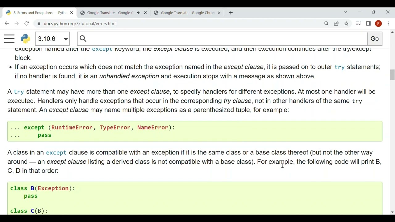Python Tutorial  Part: 8 Errors and Exceptions.
