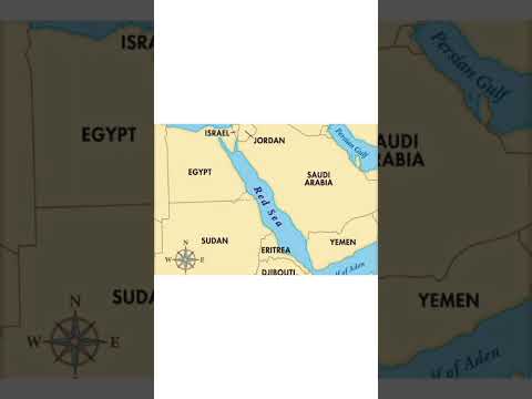 Red Sea border country in map
