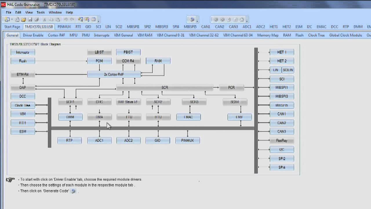 Hercules Tutorial: Using HALCoGen