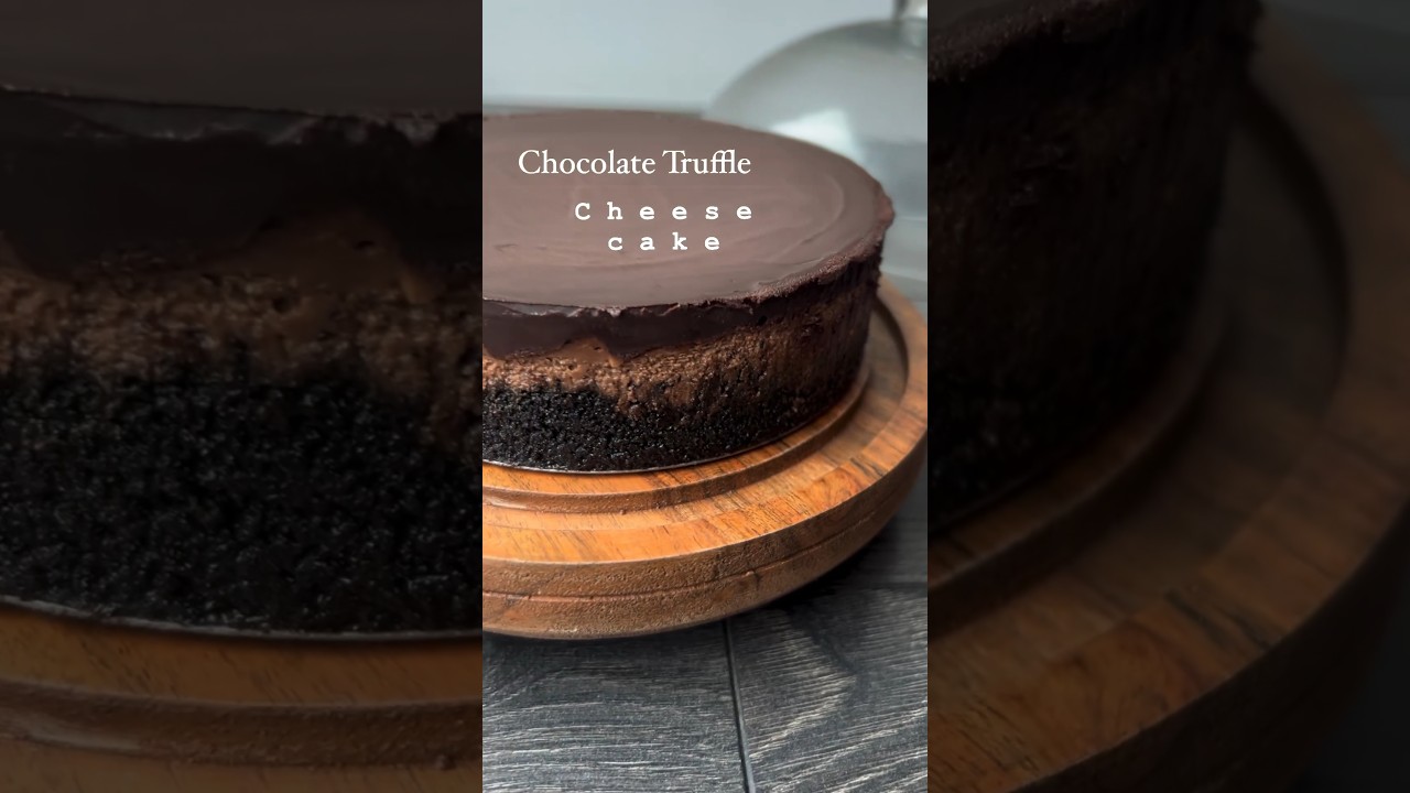 Chocolate Truffle Cheesecake.  Tutorial & recipe on my channel #chocolatecake  #cheesecake #巧克力