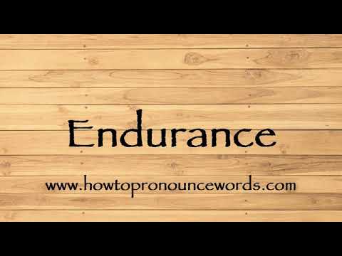 How To Pronounce Endurance ? How To say Endurance New Video
