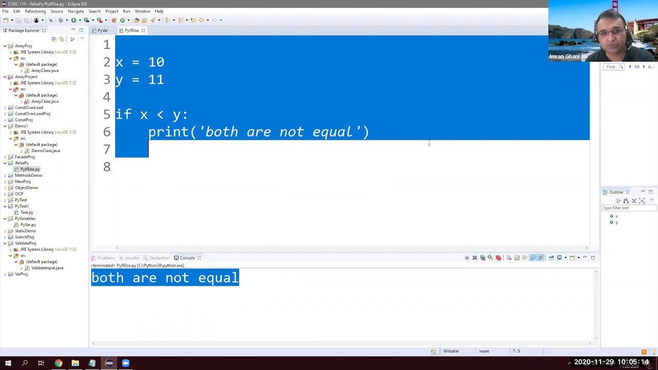 Python if Tutorial for Beginners using Eclipse | PyDev