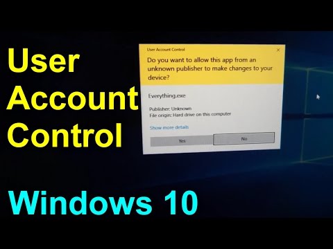 How to disable User Account Control UAC under Windows 10