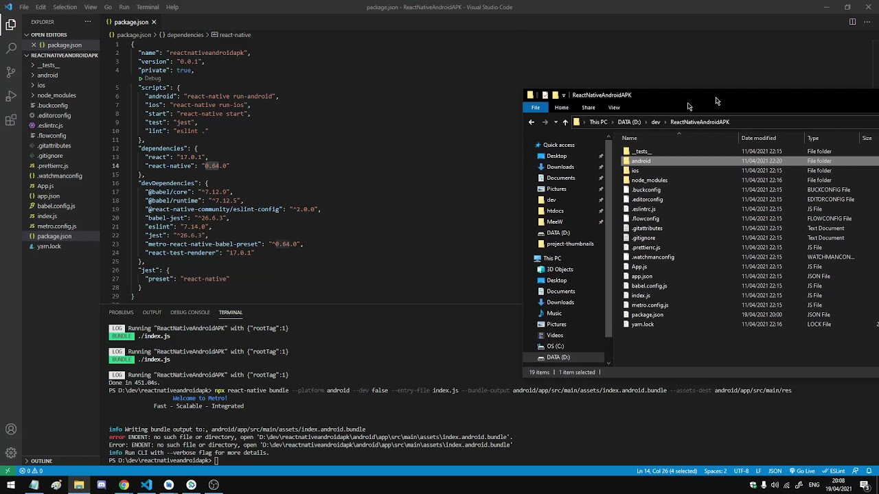 React Native | How to generate debug APK file and open on your phone without USB cable