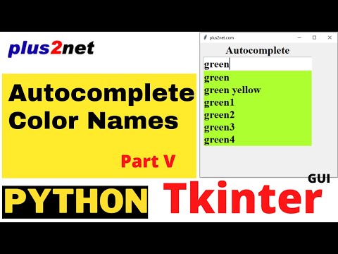 Tkinter autocomplete to browse and select colour names and update the background color of widget