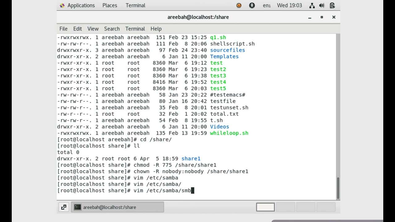 Areebah Linux Assignment 4 Part 1/4