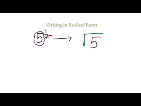 Writing in Radical Form