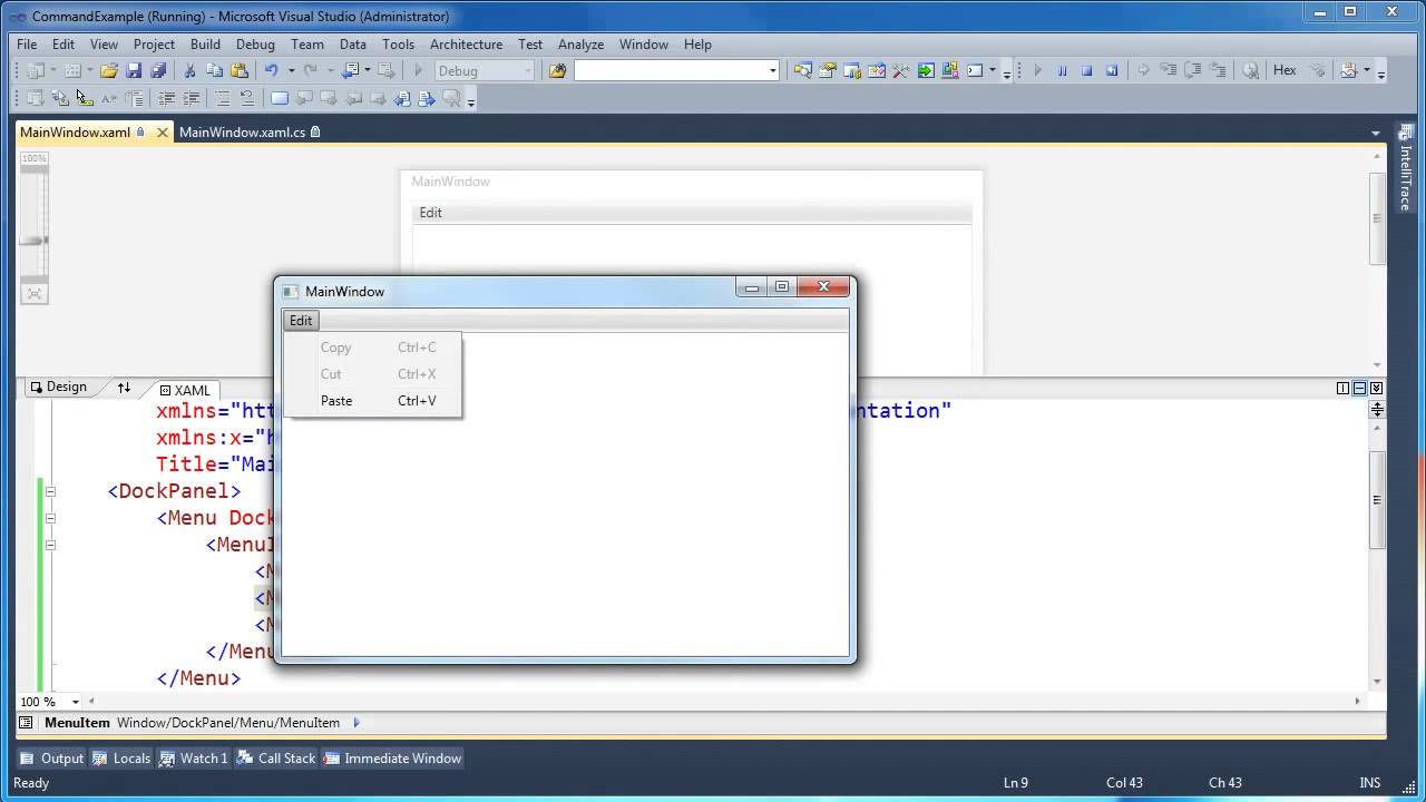 Using the built in ApplicationCommands in WPF