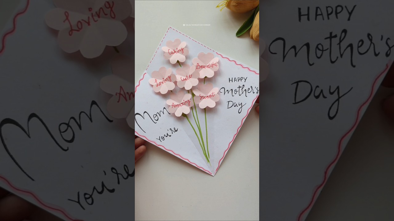 DIY Mothers Day Card with Flowers | Flower Card | Happy Mothers Day!