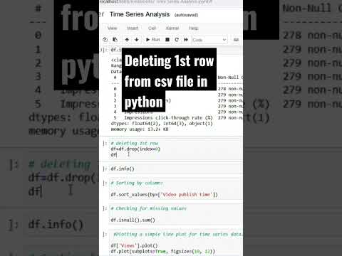 Deleting 1st row from csv file in Python #python #csv #dataanalytics