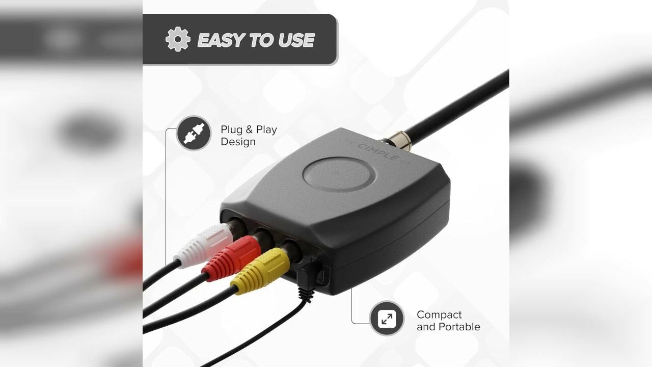 Review: THE CIMPLE CO - RF Modulator, RCA Composite to RF Coaxial Adapter, Converts Standard D...