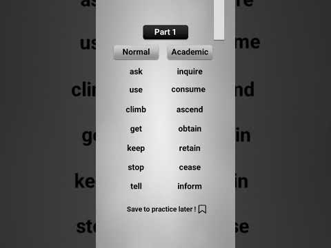 Normal English Vs Academic English, (Part #1) β#AcademicWords #IELTS #TOEFL