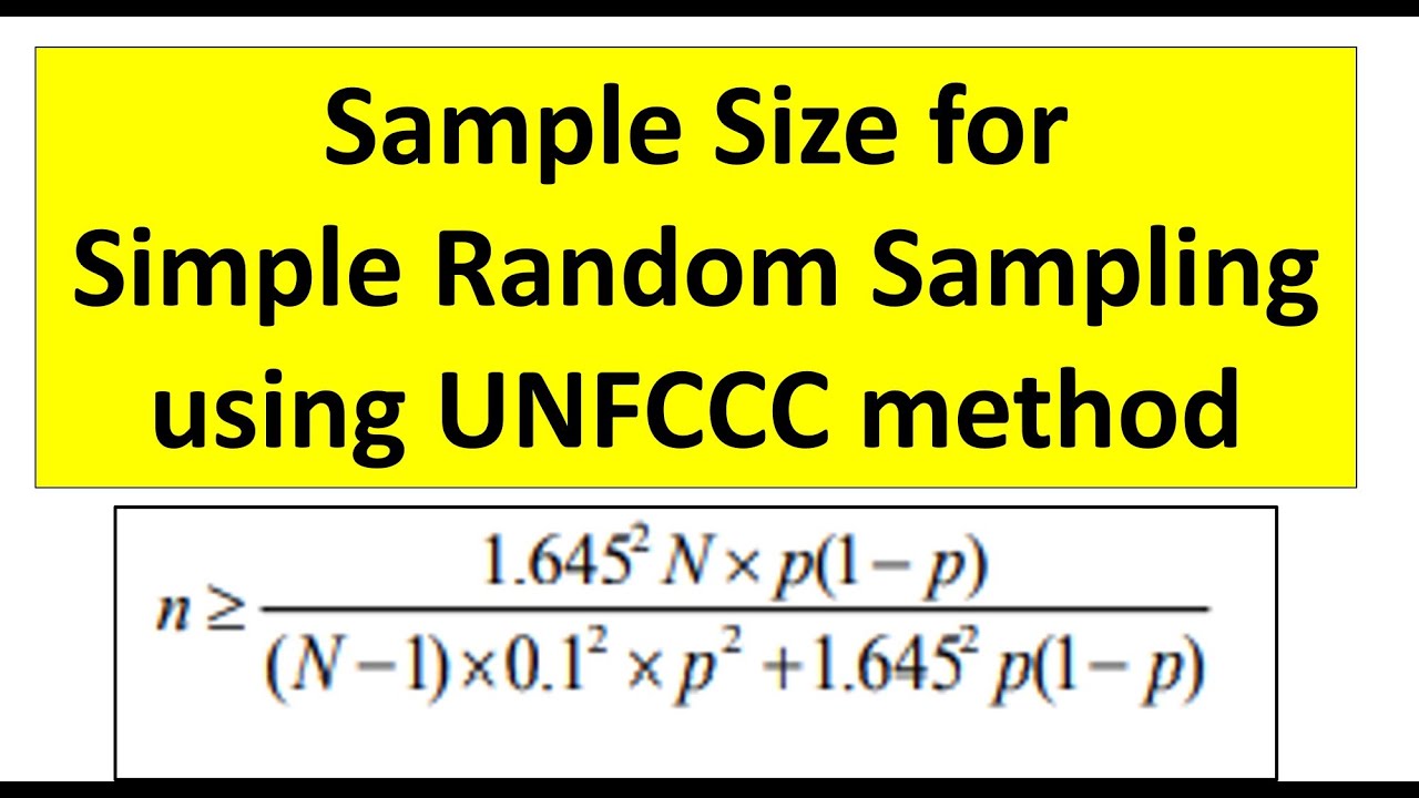 How to Calculate Sample Size for Simple Random Sampling Using the UNFCCC Method in Excel