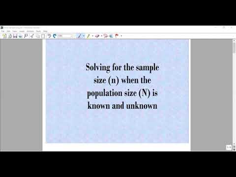 Solving for the Sample Size When the Population Size is Known and Unknown 2