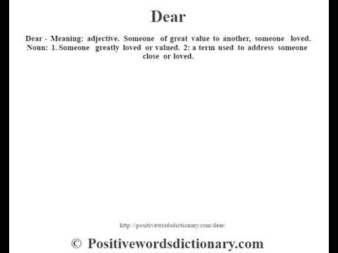 Dear definition | Dear meaning