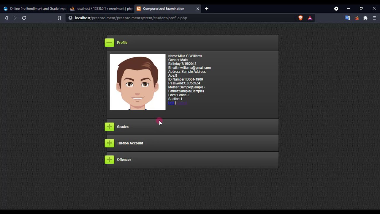 Online Pre Enrollment and Grade Inquiry System in PHP Demo