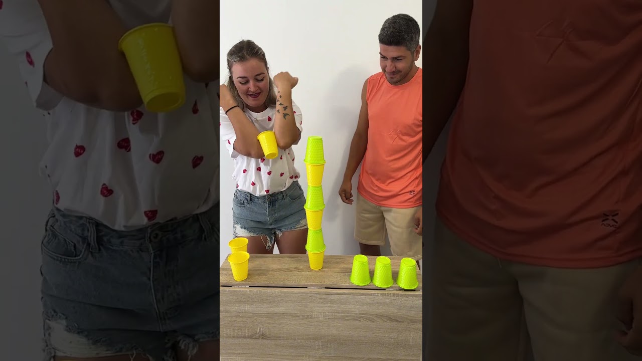 Elbow Cup Stack Challenge 🏗️ Build the Tallest Tower Without Dropping It! | Crazy Battles #87