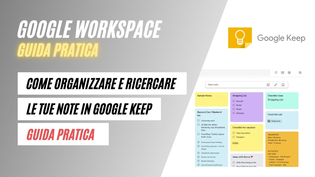GOOGLE KEEP: Come Organizzare e Ricercare la Tue Note (Guida Pratica)