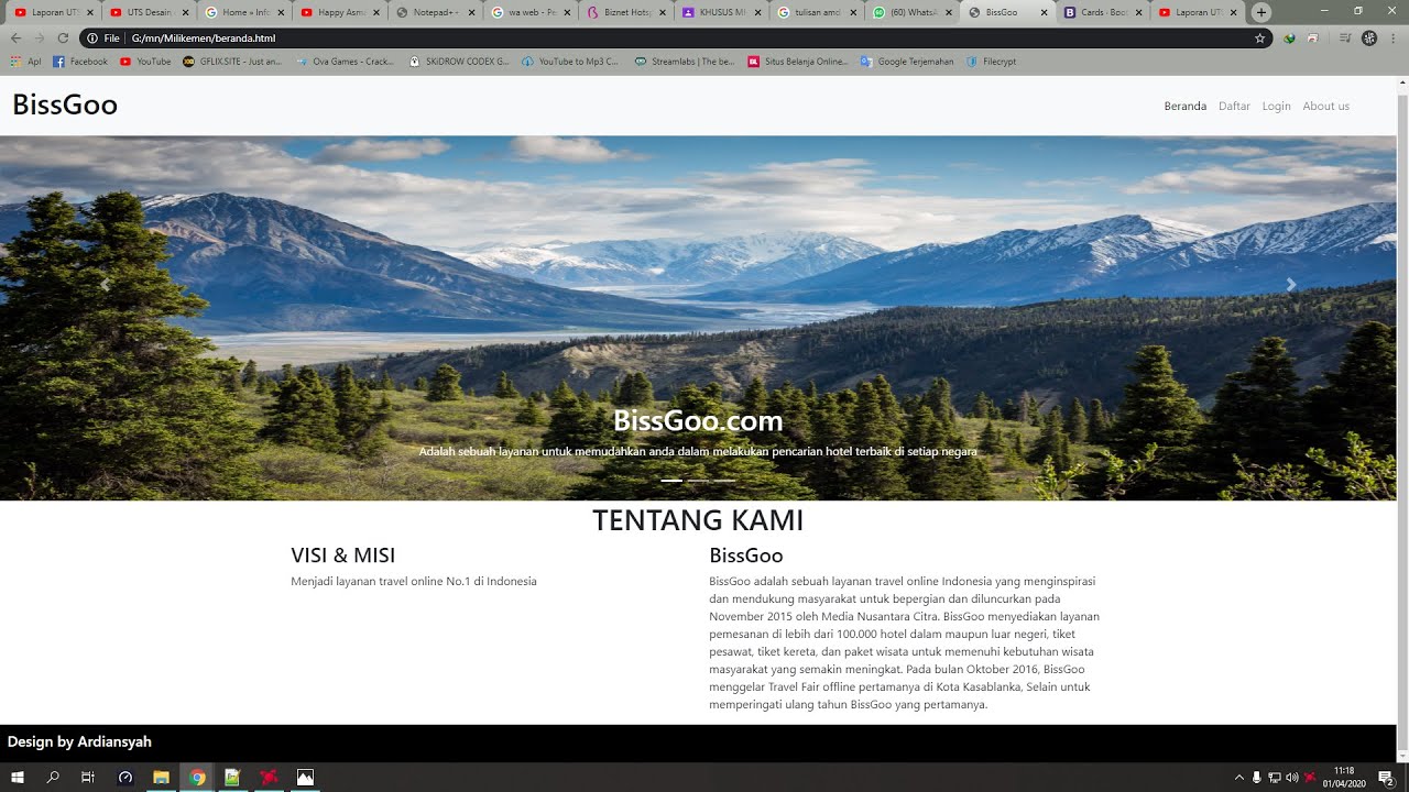 Laporan UTS Desain dan Pemrograman Web (BissGoo.com)