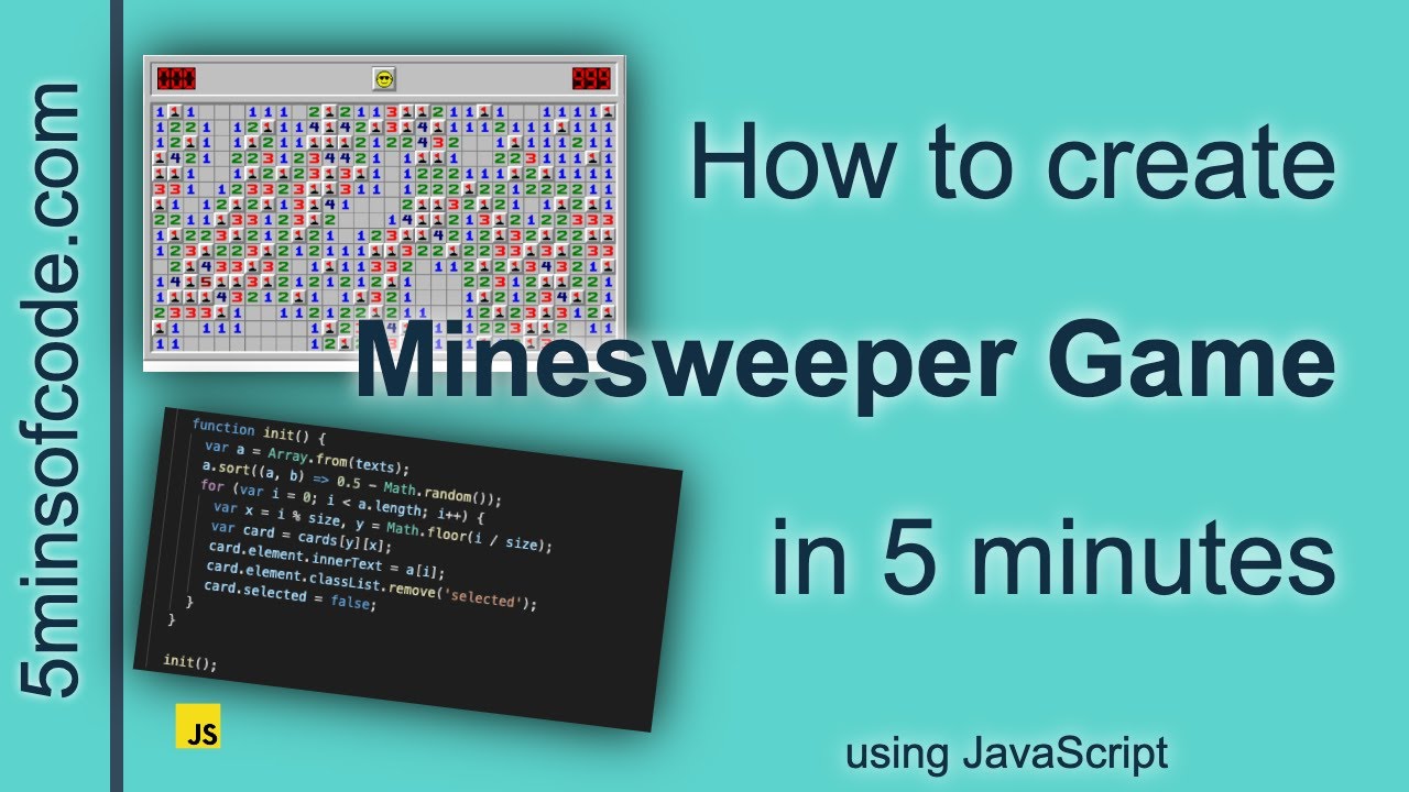 Minesweeper in 5 minutes - JavaScript - 5minsofcode.com