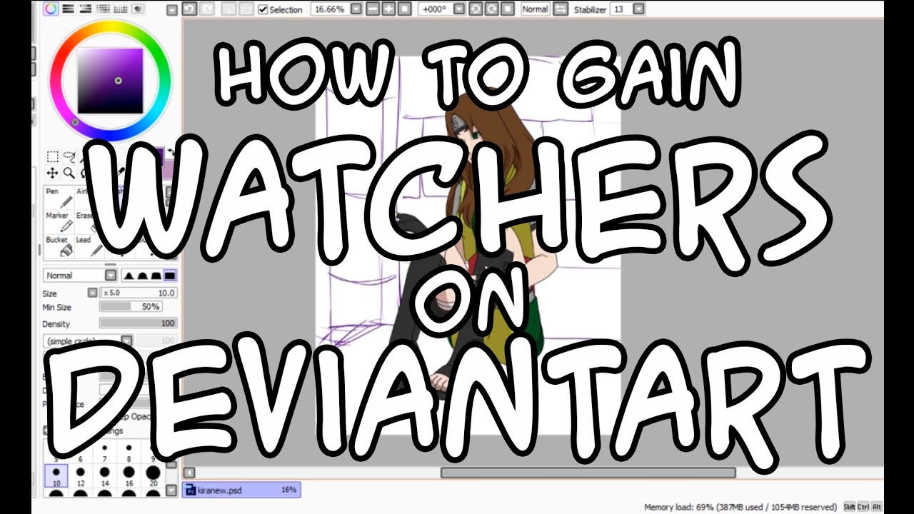 How to gain many watchers on Deviantart +Speedpaint
