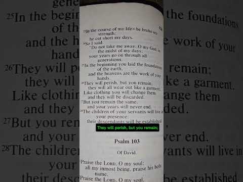 Psalm 102 verses 25-27