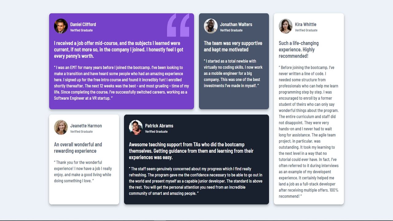 Testimonials Grid Section - Frontend Mentor Challenge