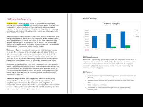 Catering Business Plan Executive Summary - Example