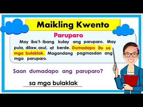 Pagsasanay sa Pagbasa ng Maikling Kwento Part 1 ll Teacher Ana Online Pagbasa